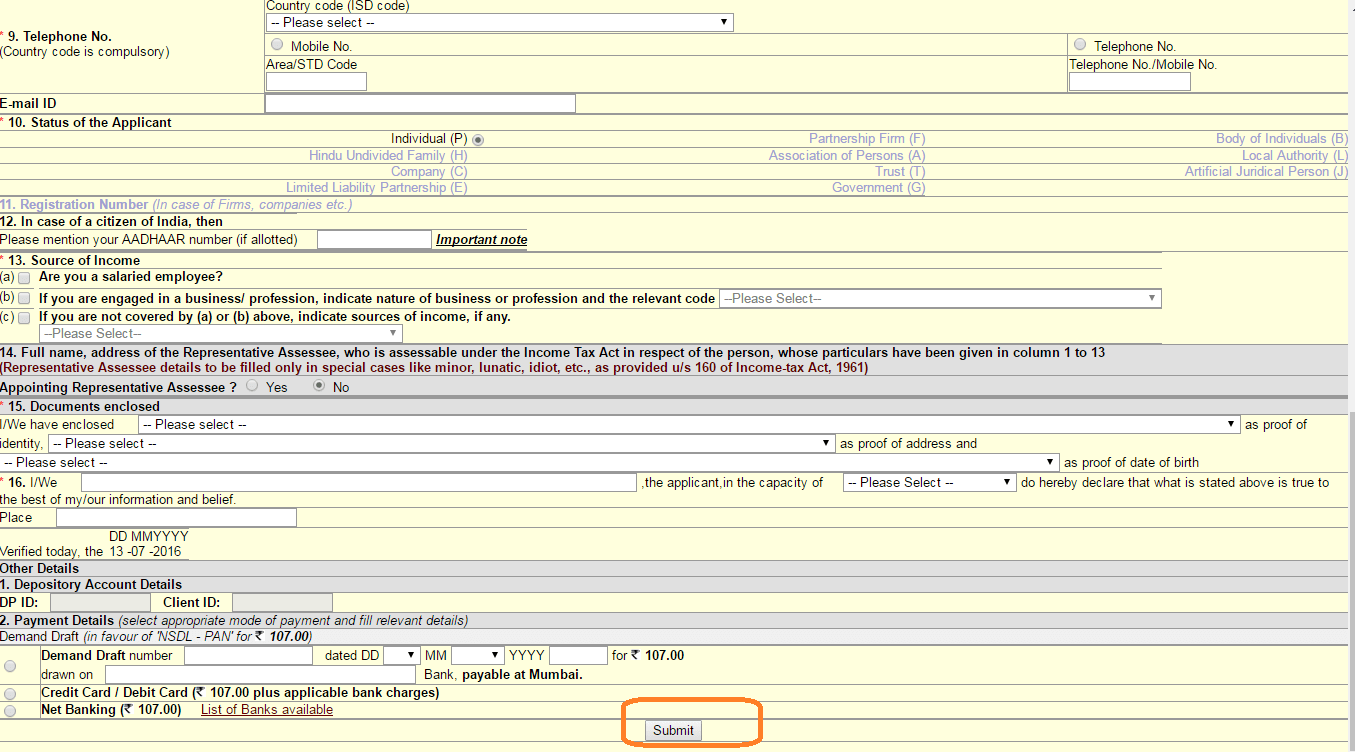 PAN Card Application - How to apply for PAN Online In India - Taxwinner